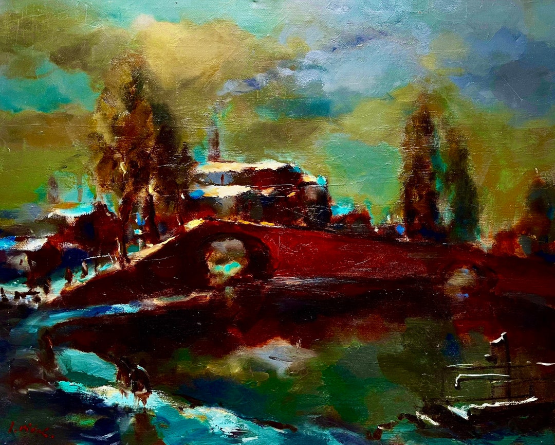 Vintage Oil Painting Original Landscape by George Vidal (1895 ...