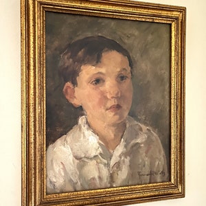 Antique Oil Painting, Original Portrait of a Boy by Fernand Wéry (1886 ...