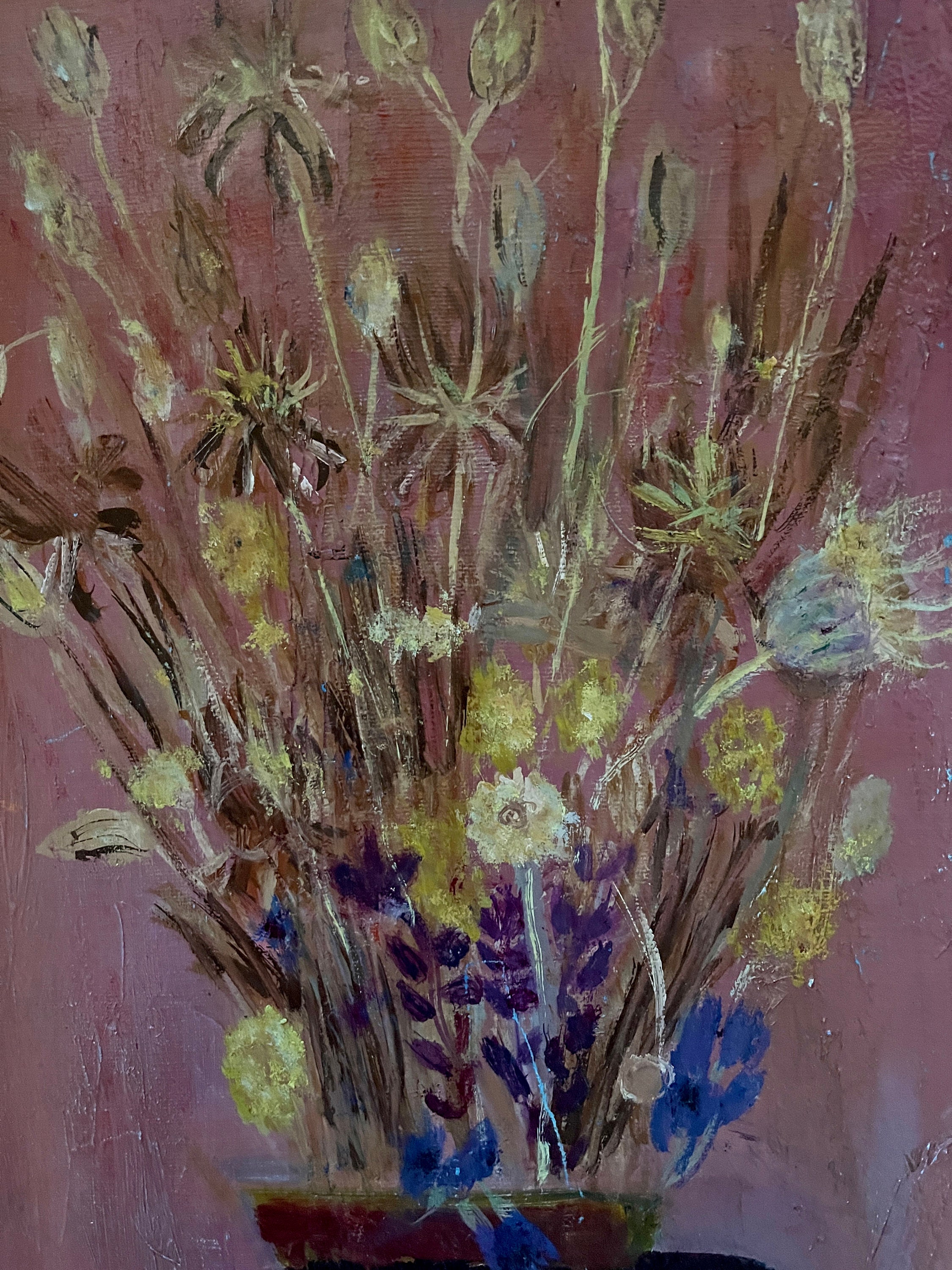 Original Oil Painting With Flower Bouquet by Edouard Righetti 1924-2001 ...