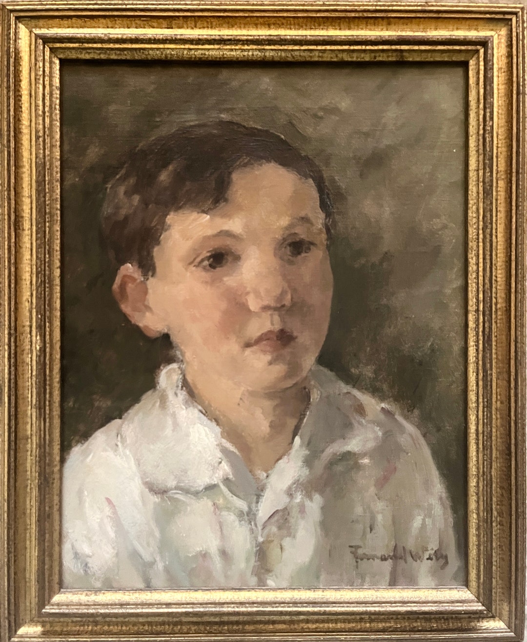 Antique Oil Painting, Original Portrait of a Boy by Fernand Wéry 1886 ...