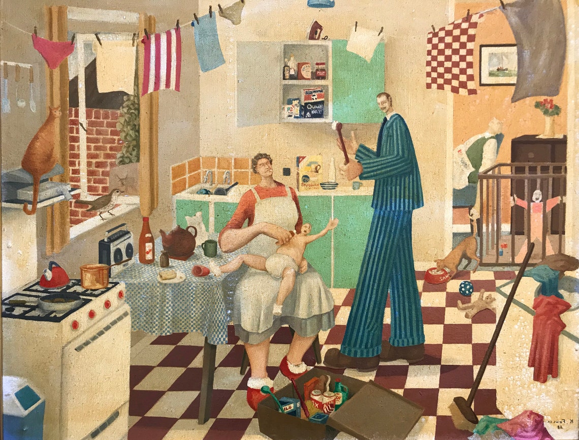 Original Large Vintage Oil Painting by Kenneth Fowler born | Etsy