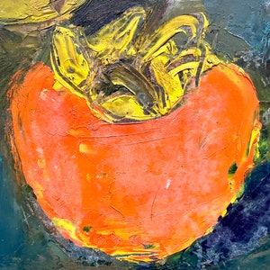 Original Vintage Oil Painting Still Life “persimmon” by Kerop ...