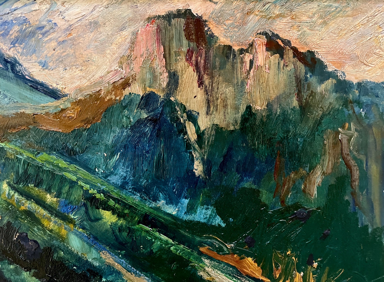 Original Oil Painting, Vintage Landscape by Alice Thevin 1862-1937 ...