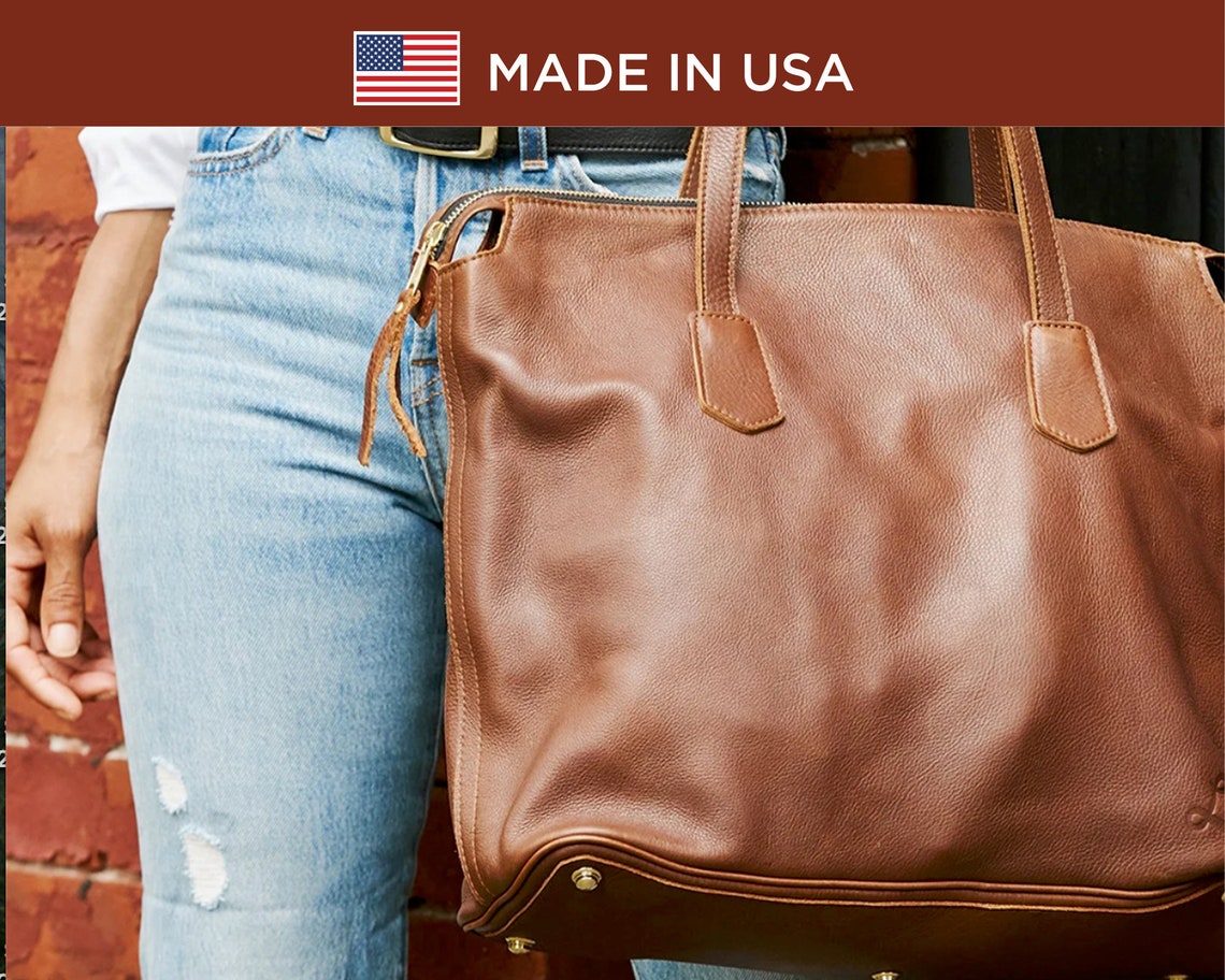 Brown Leather Tote Bag Leather Shoulder Bag Leather Purse | Etsy