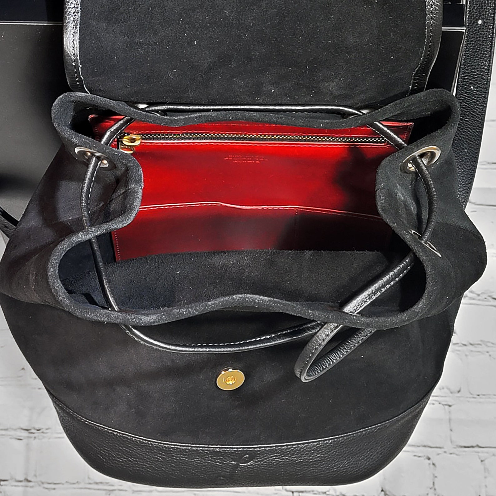 Black Suede Leather Backpack, Go Anywhere Backpack in Espresso Suede ...