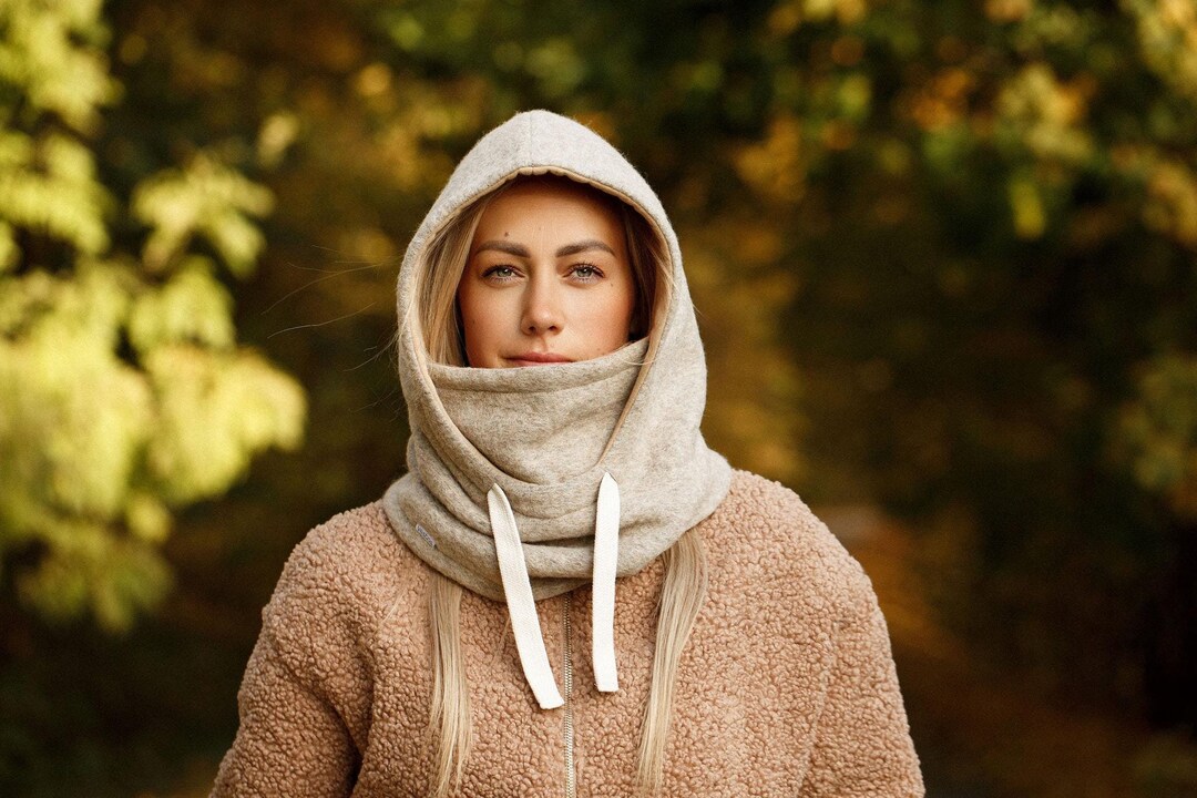 Handmade Wool Balaclava: Trendy Winter Hood With Cotton Lining - Etsy