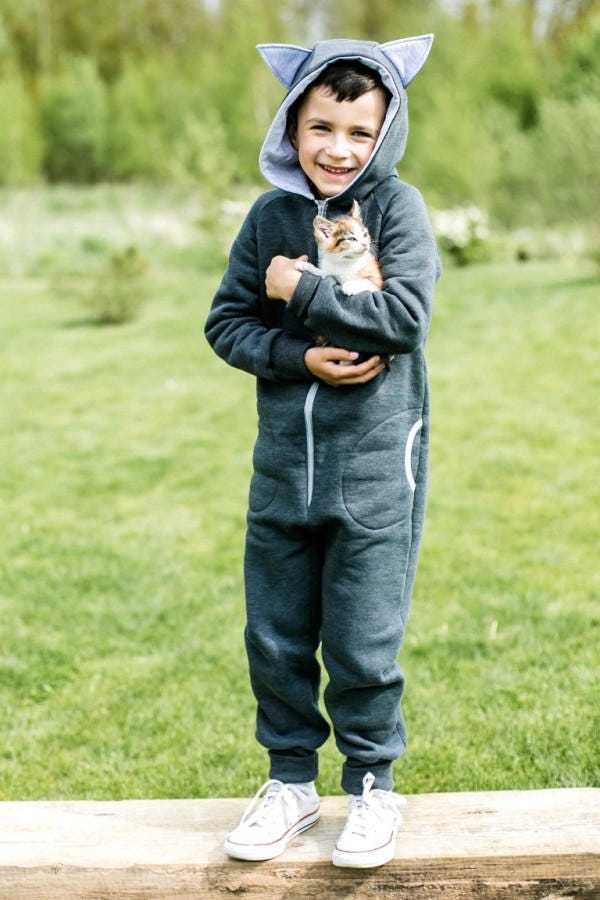 Long Sleeve Jumpsuit Cat Ear Hoodie Baby Boy Clothes Baby - Etsy