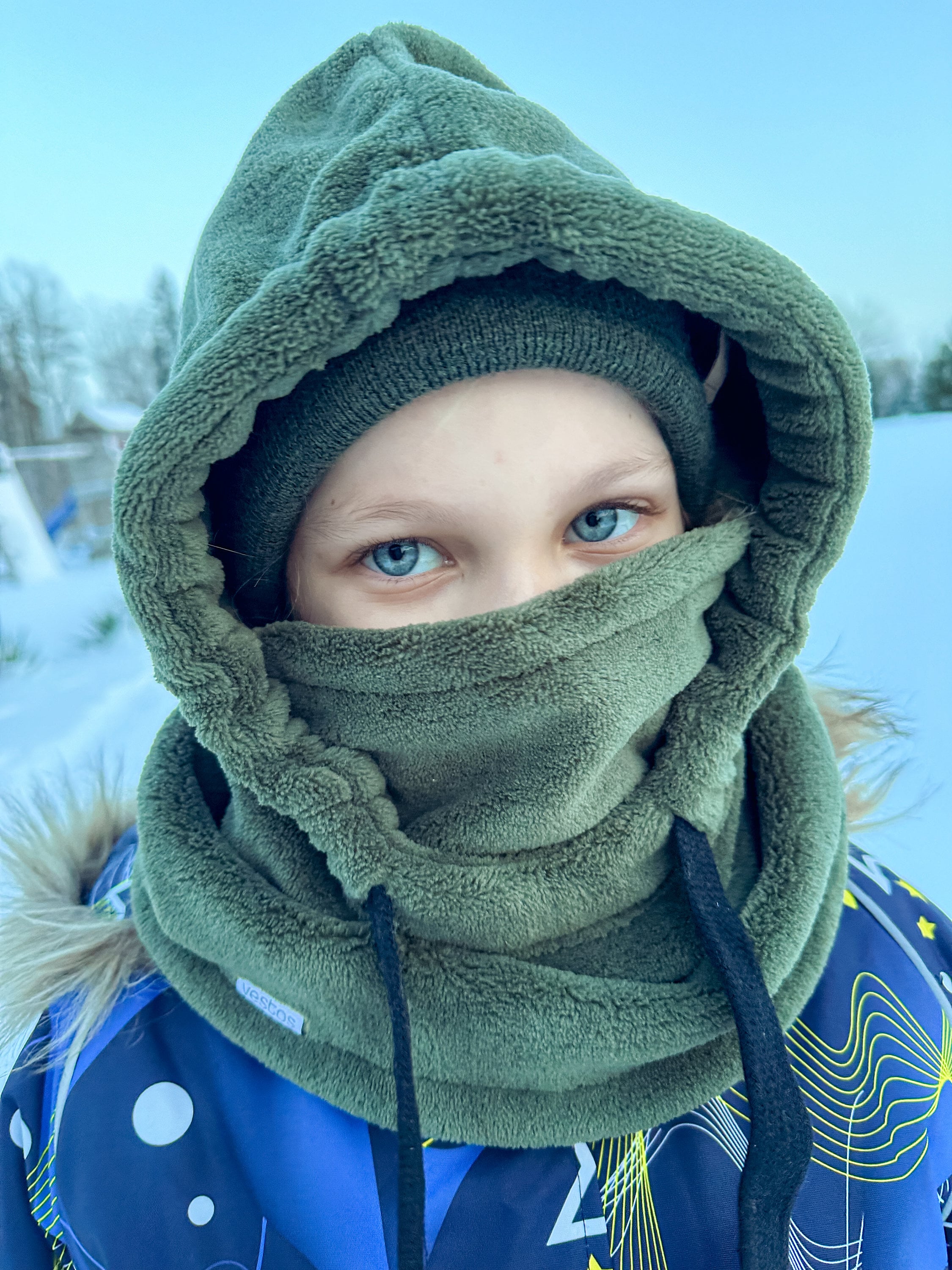 Trendy Fleece Balaclava for Kids. Hood Helmet Compatible Warm Winter ...