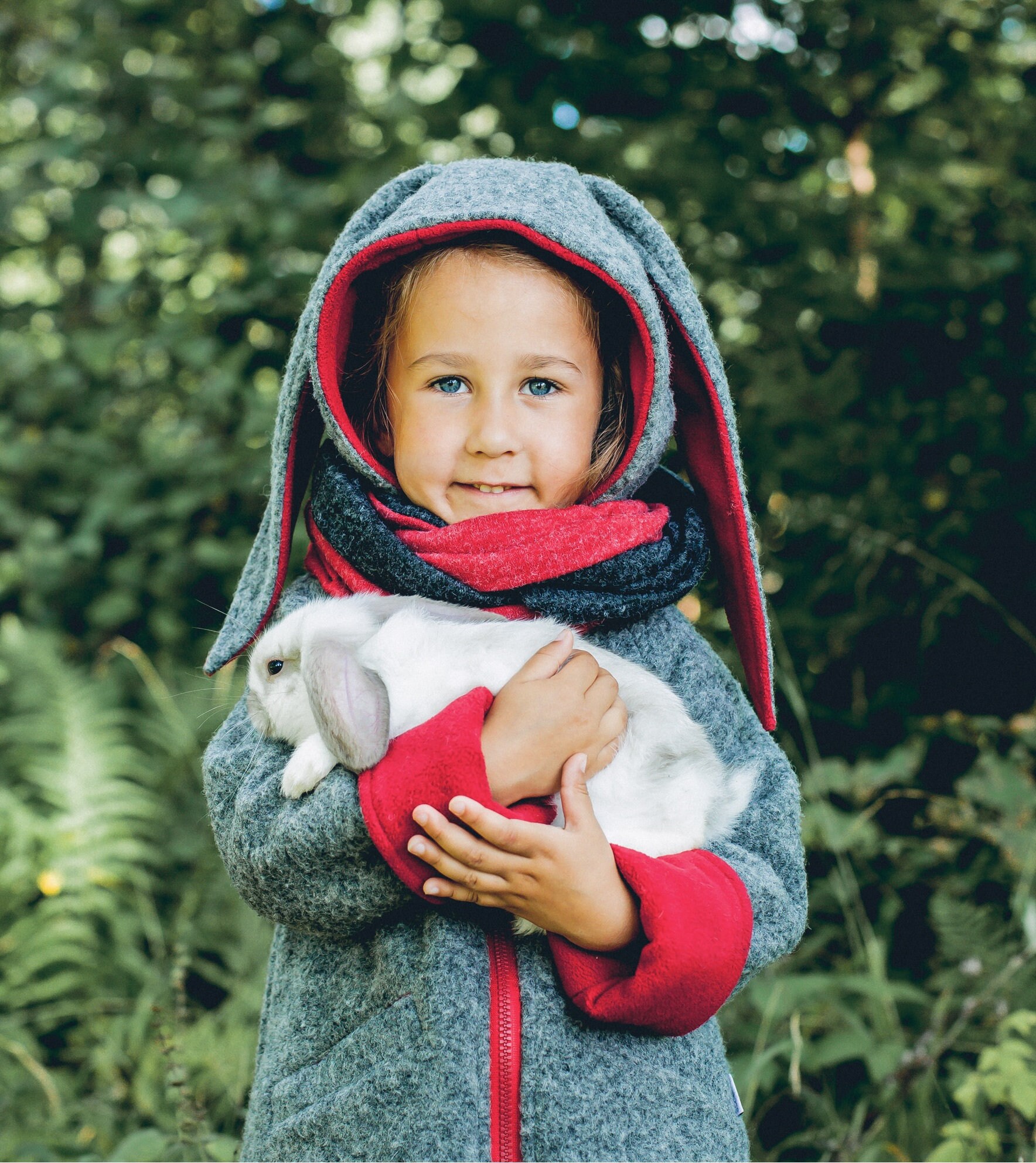 Rabbit Ears Hoodie Wool Coat for Girl Virgin Wool Winter - Etsy