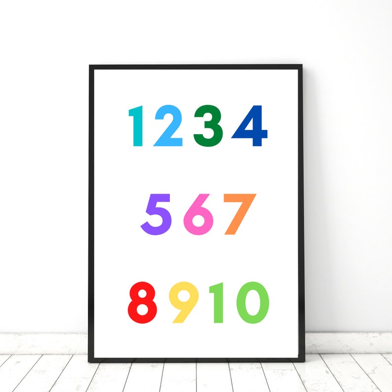 Rainbow Numbers 1-10 - Digital Print - Perfect for Playrooms / Nursery ...