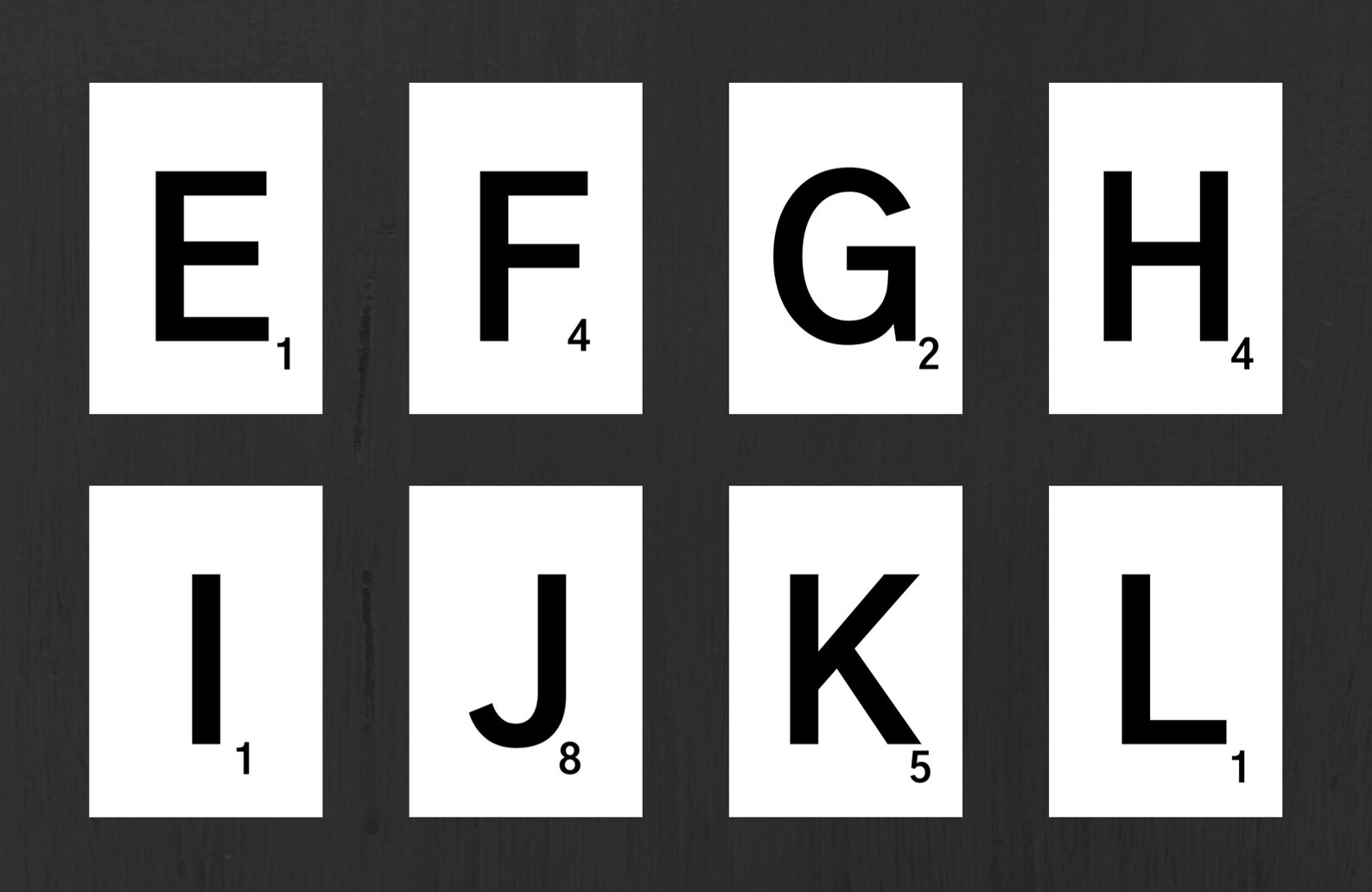 Scrabble Letters Alphabet Set A-Z Black and White Printable Art - Etsy