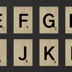 Scrabble Letters Alphabet Set A-Z Wooden Printable Art - Etsy