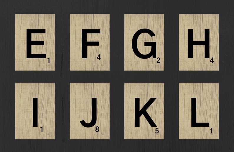 Scrabble Letters Alphabet Set A-Z Wooden Printable Art - Etsy