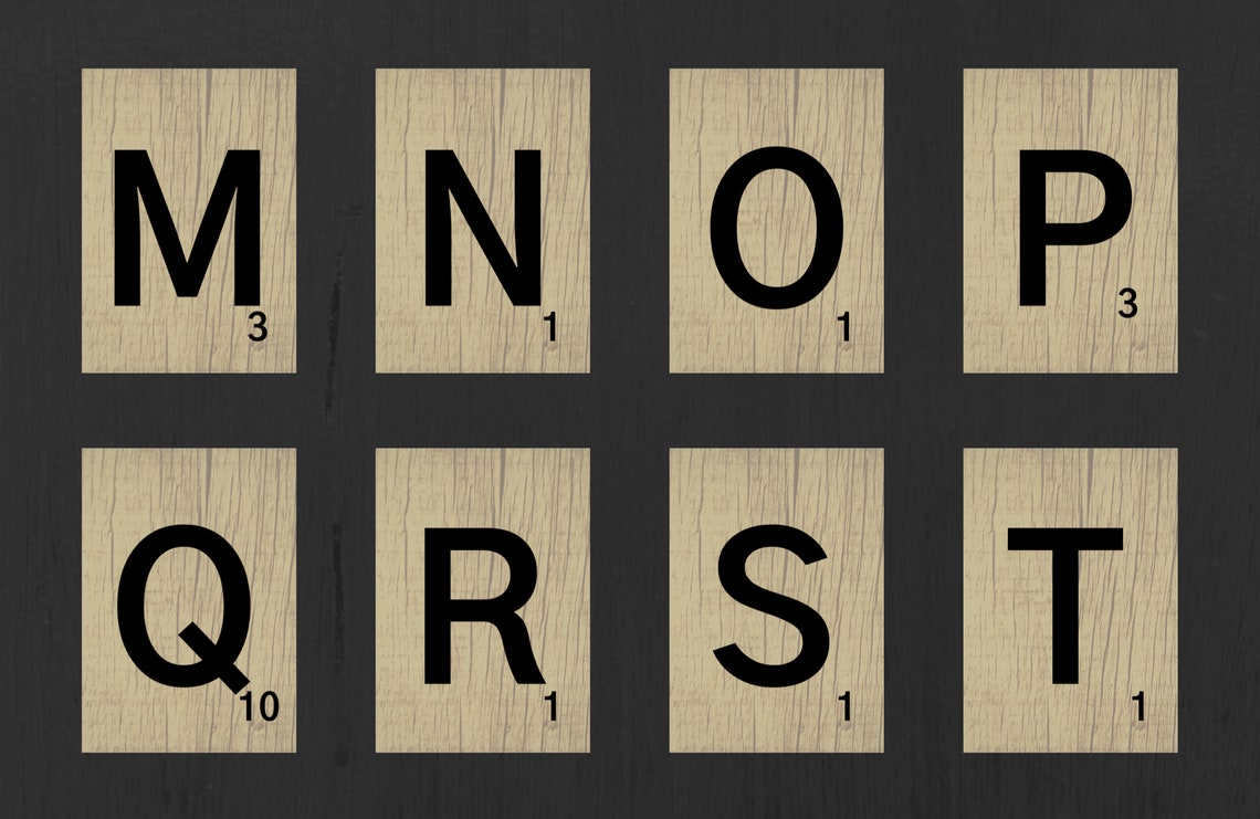 Scrabble Letters Alphabet Set A-Z Wooden Printable Art - Etsy
