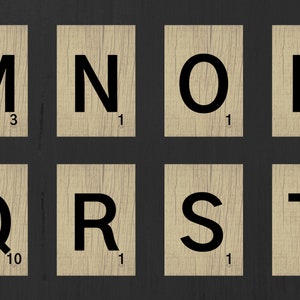 Scrabble Letters Alphabet Set A-Z Wooden Printable Art - Etsy