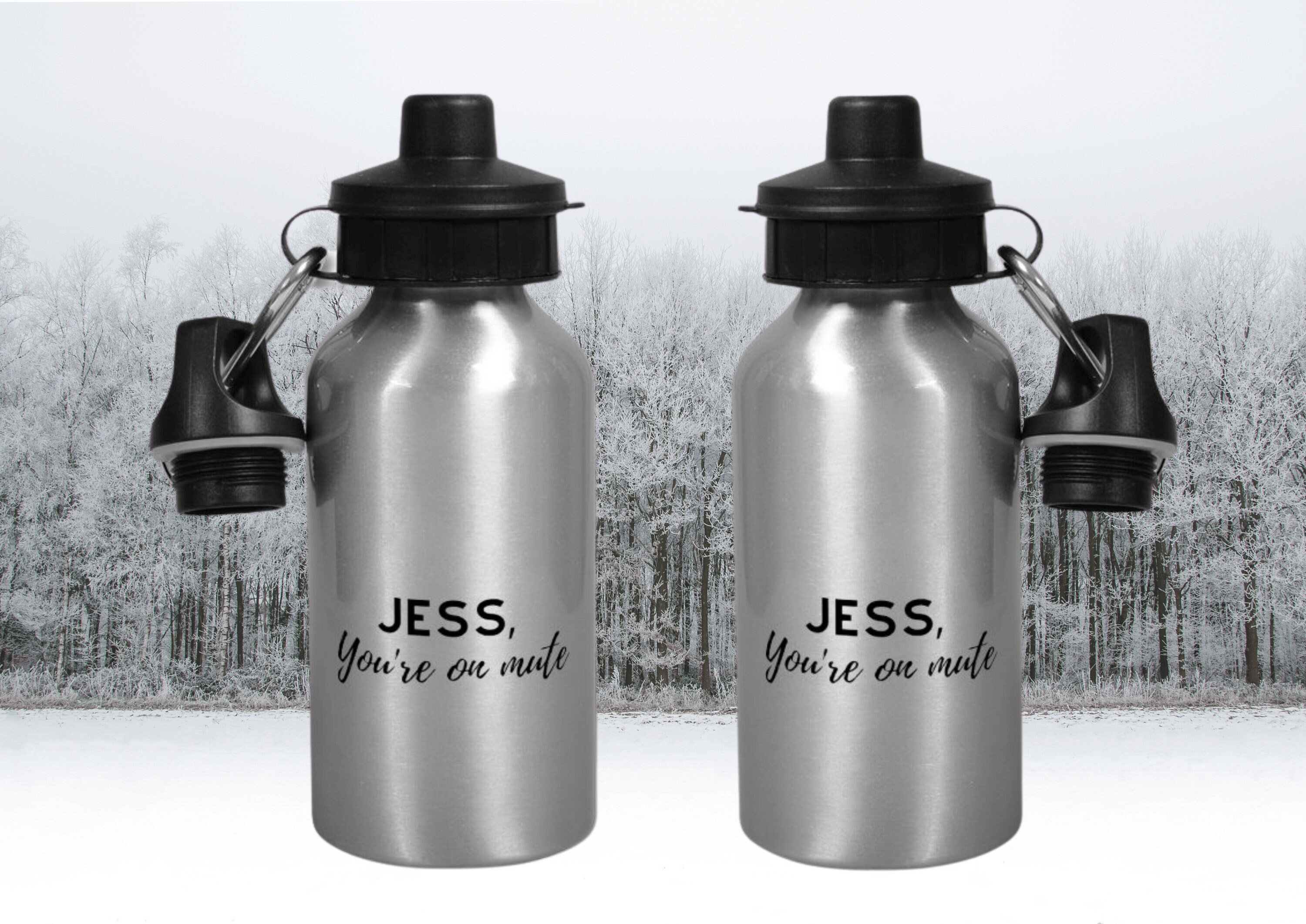 You're on mute personalised water bottle working from | Etsy