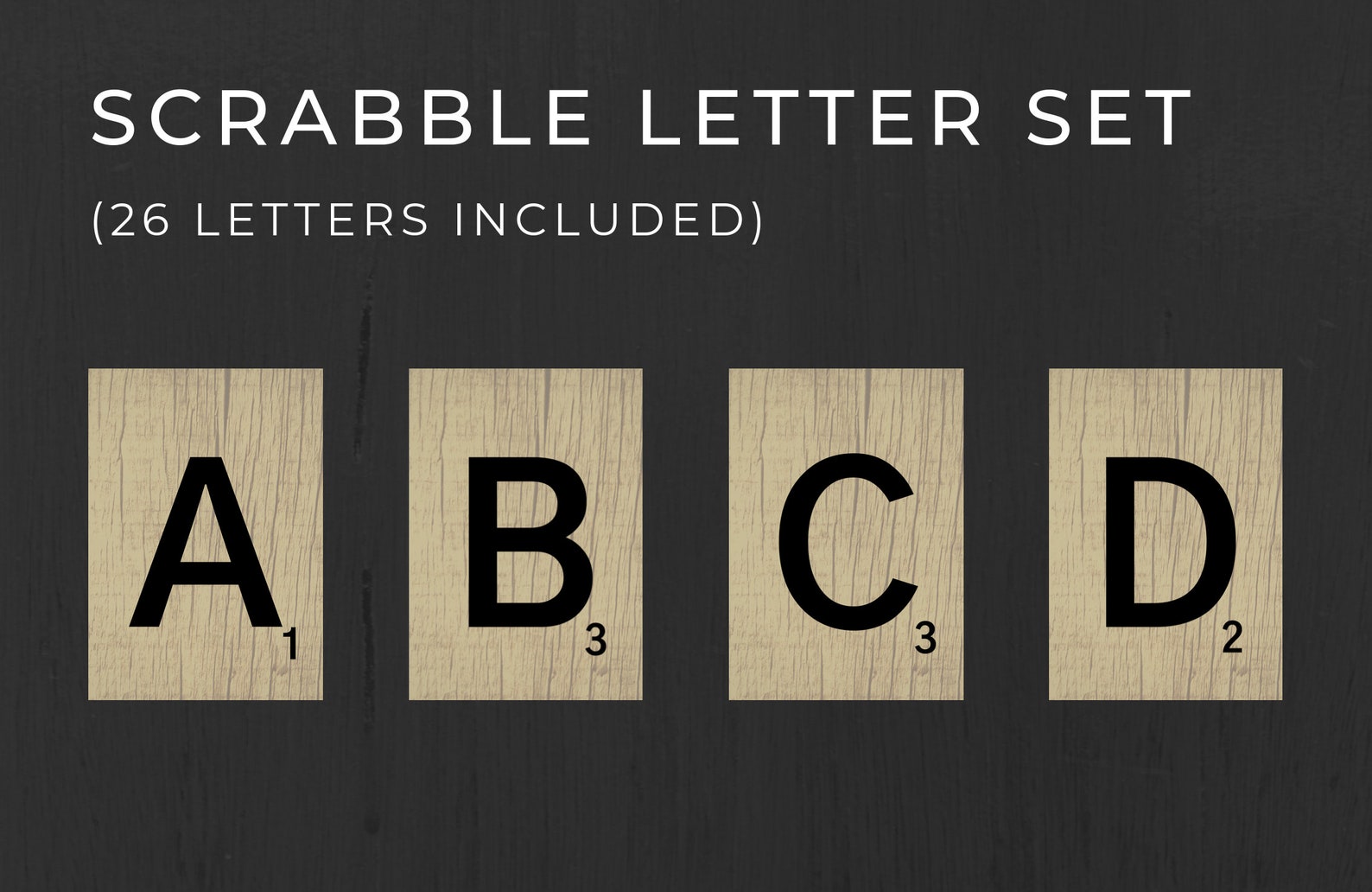 Scrabble Letters Alphabet Set A-Z Wooden Printable Art - Etsy