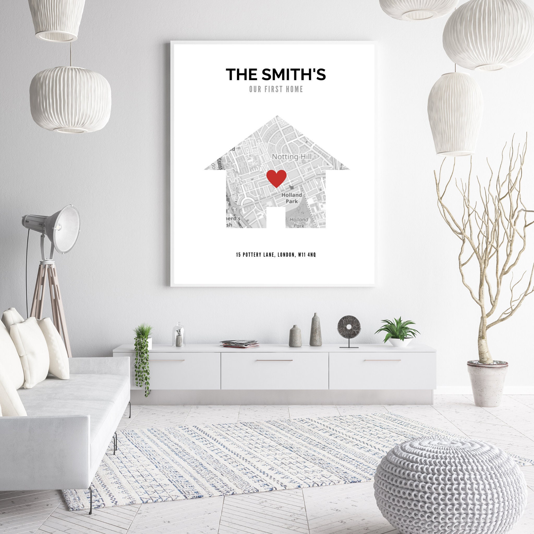 Our First Home Map Print, Digital Download, Personalized Home Map Gift ...