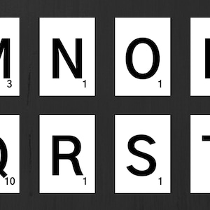 Scrabble Letters Alphabet Set A-Z Black and White Printable Art - Etsy