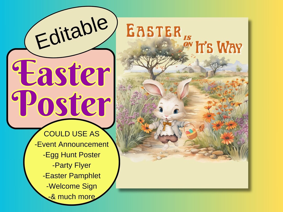 Editable, Easter Poster, Instant Download, Party/event Announcement ...