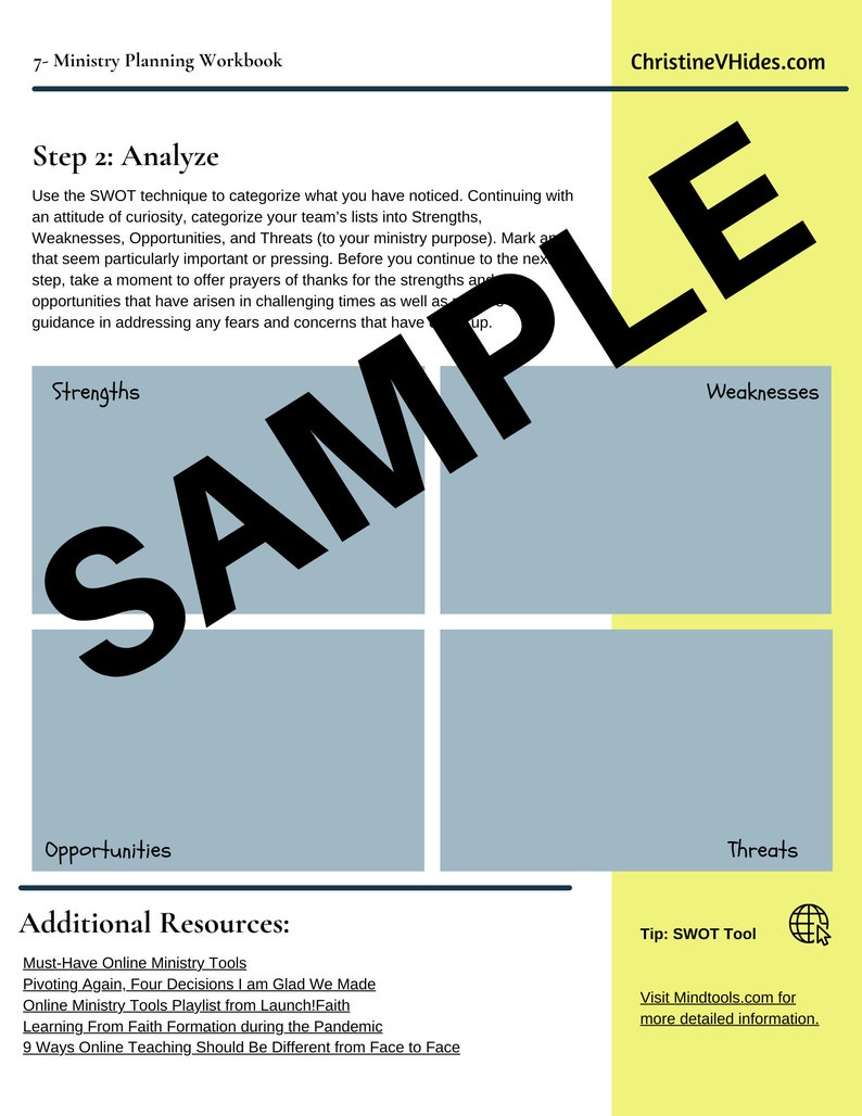 Ministry Planning Workbook - Small Team Use - Etsy