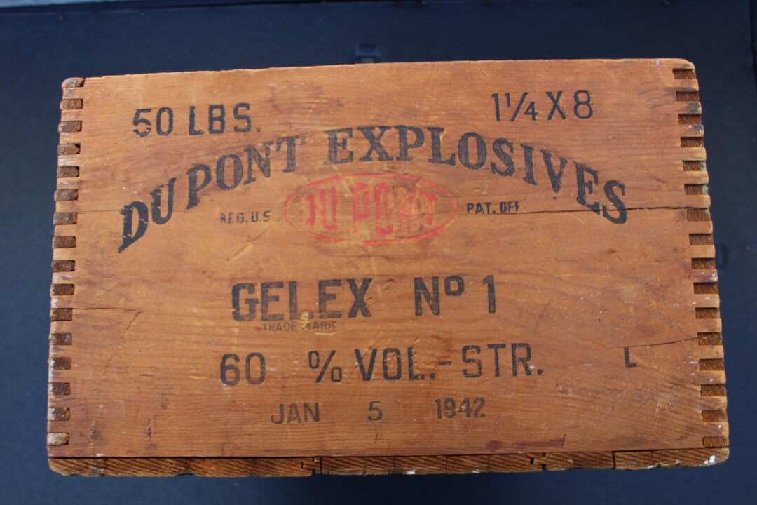 Antique Du Pont Explosives Dynamite Box - 1942 - Etsy