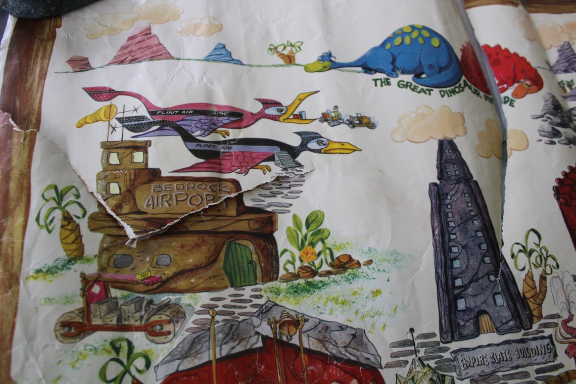 Flintstones - History of Bedrock Poster by J.R. Wainwright - 1970 - Etsy
