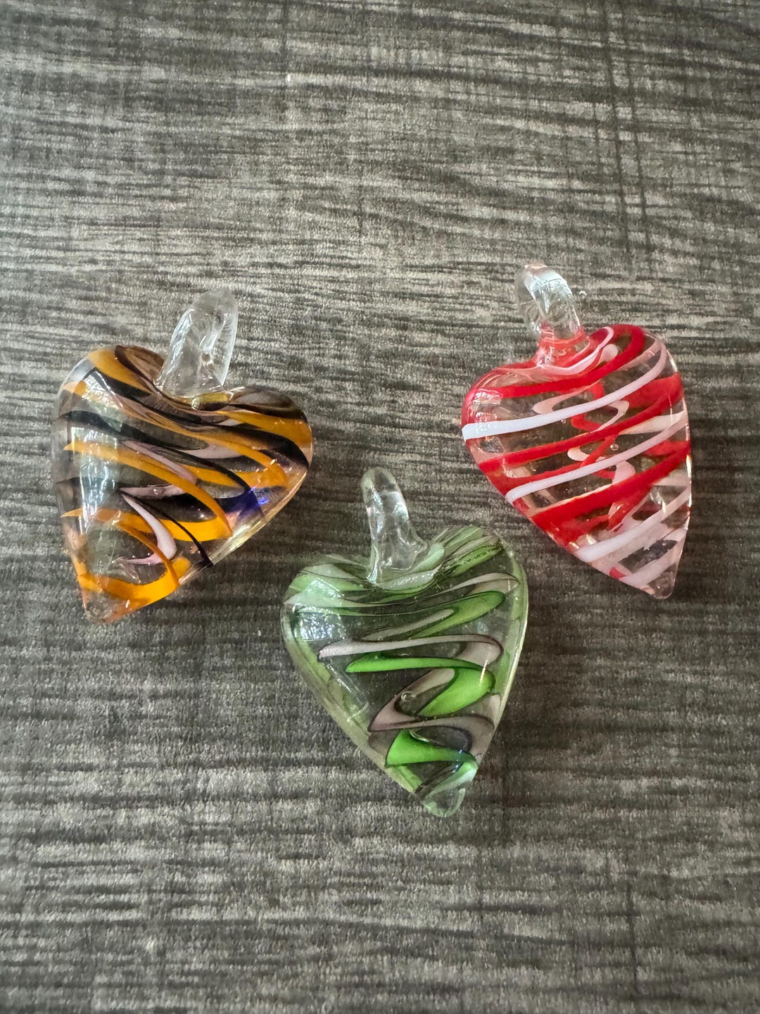 Dual Swirl Heart Pendant Necklace | Glass Heart Pendant | Swirl Heart ...