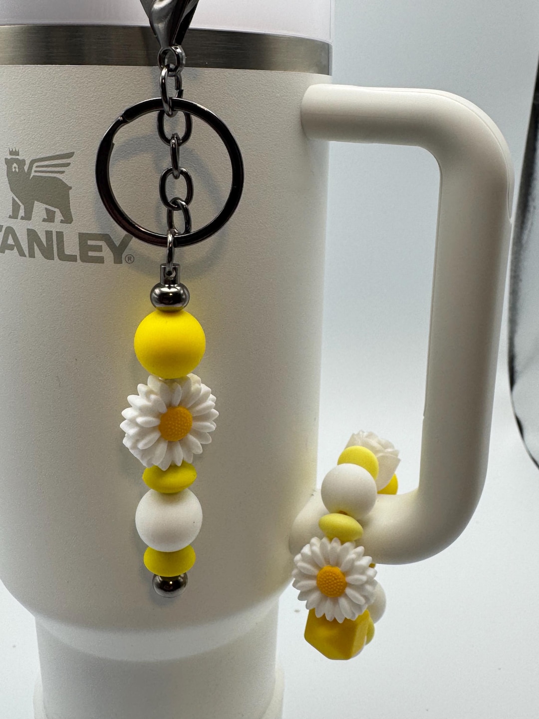 White Flower Tumbler Set | Stanley Cup Accessories | Cup Handle ...