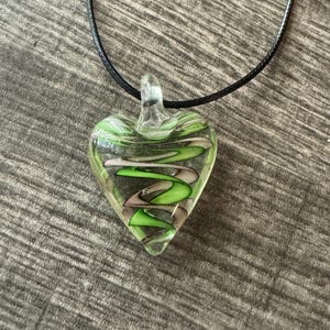 Dual Swirl Heart Pendant Necklace | Glass Heart Pendant | Swirl Heart ...