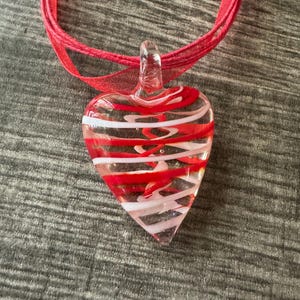Dual Swirl Heart Pendant Necklace | Glass Heart Pendant | Swirl Heart ...