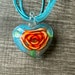 Dual Swirl Heart Pendant Necklace Glass Heart Pendant Swirl Heart ...
