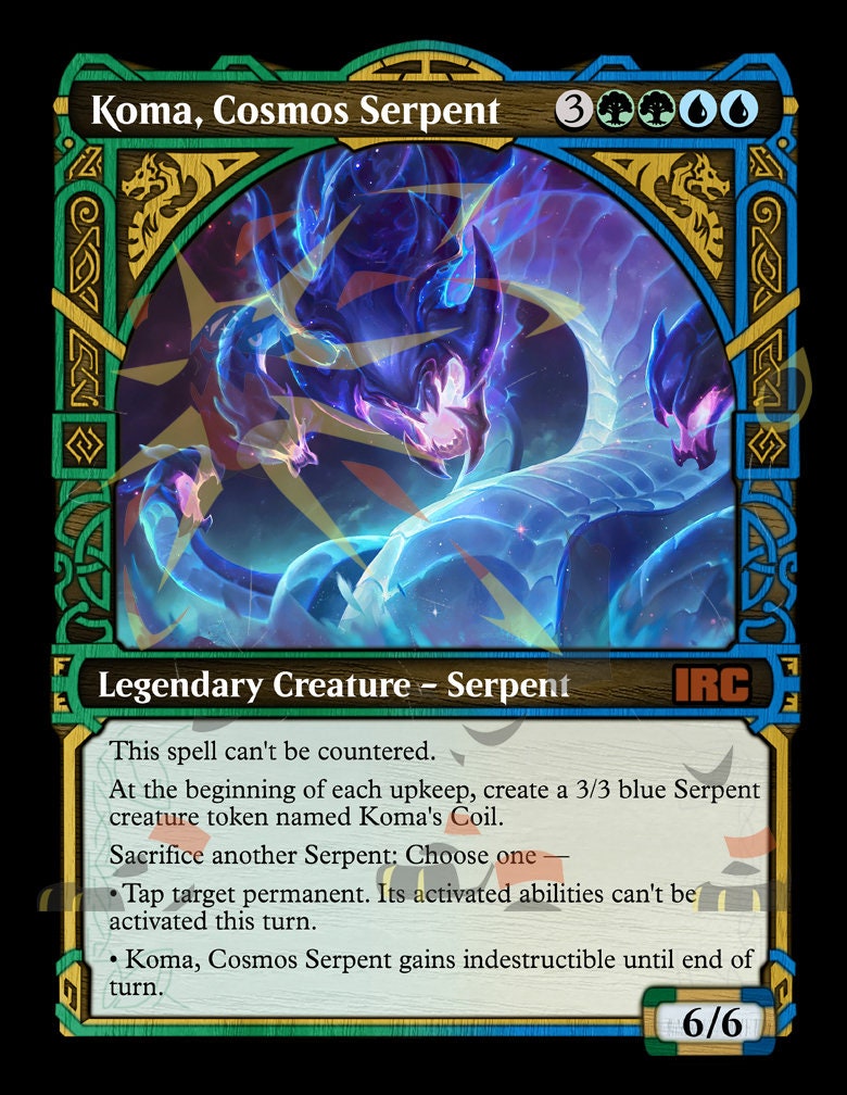 Custom MTG Koma Cosmos Serpent Masterpiece Wall Art | Etsy
