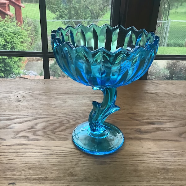 Blue Glass Compote - Etsy