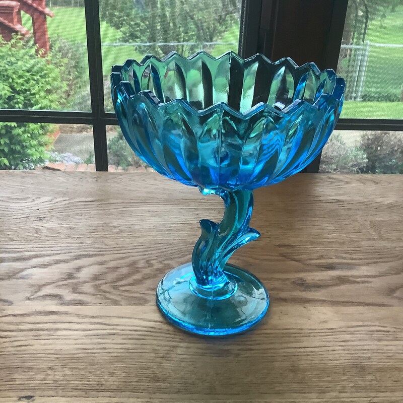 Blue Glass Compote - Etsy