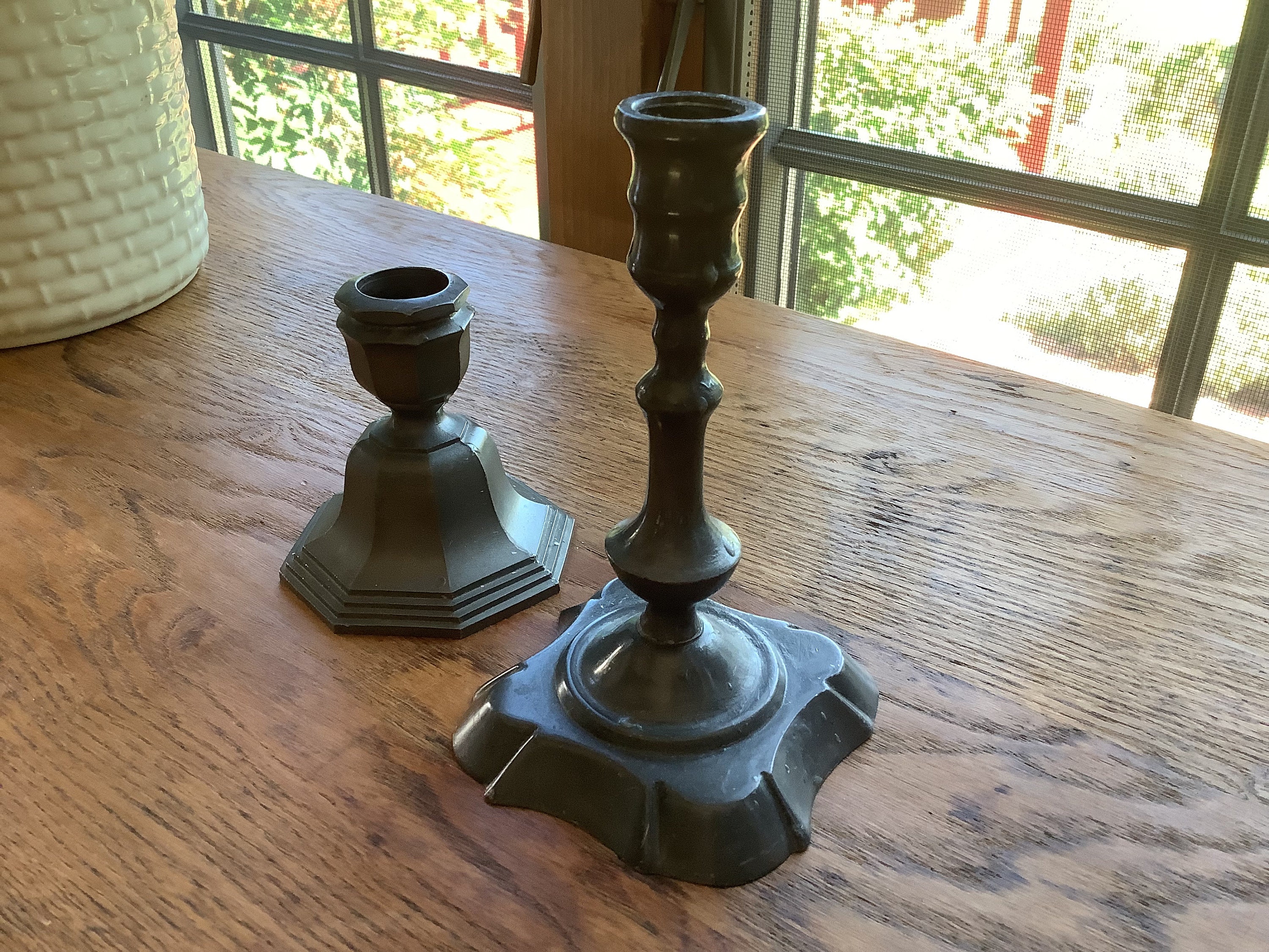Two Vintage Pewter Candlesticks/vintage Candlesticks - Etsy