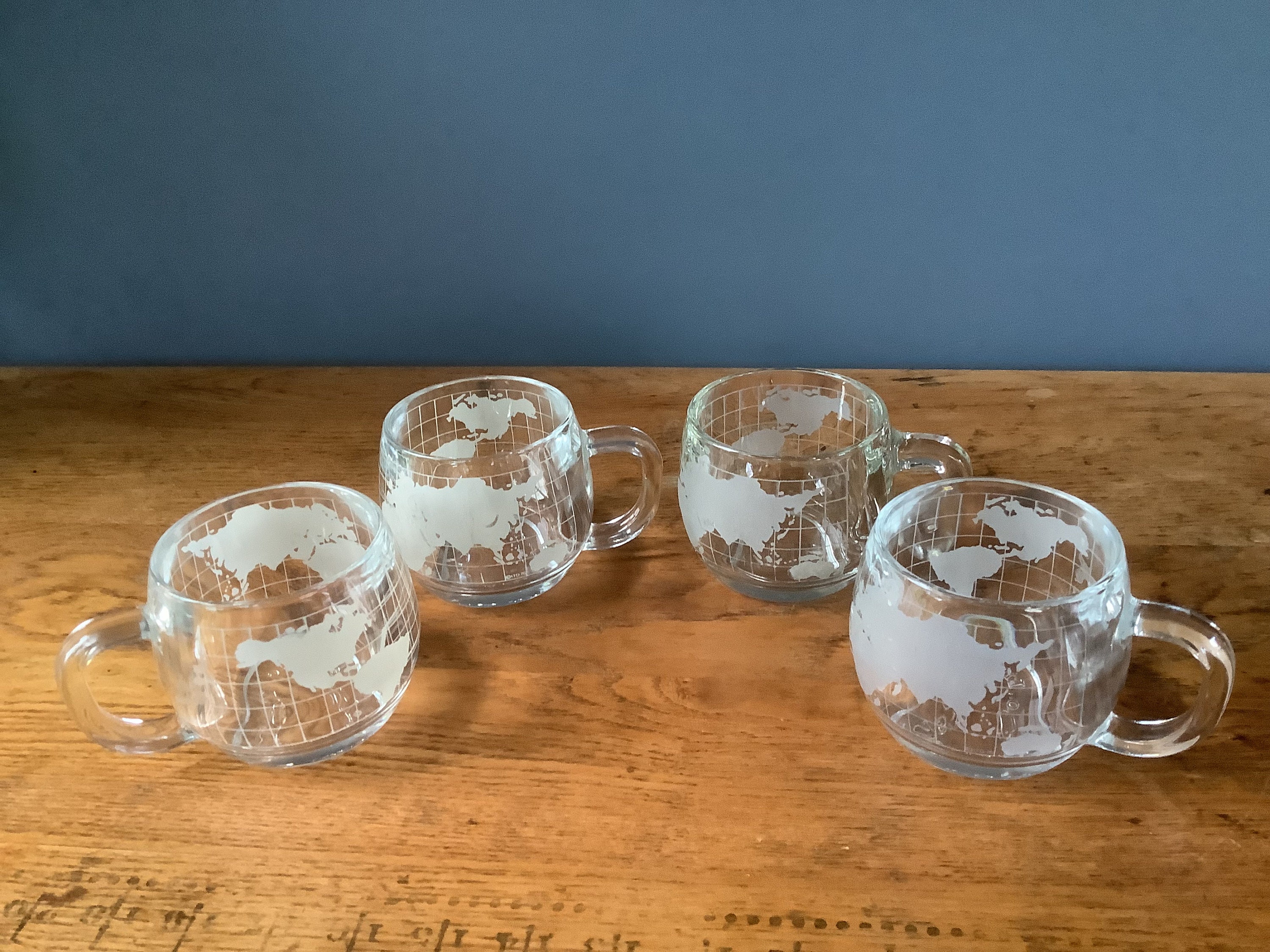 Set of Four Vintage Nestle World Mugs/vintage Frosted World Coffee Cups ...
