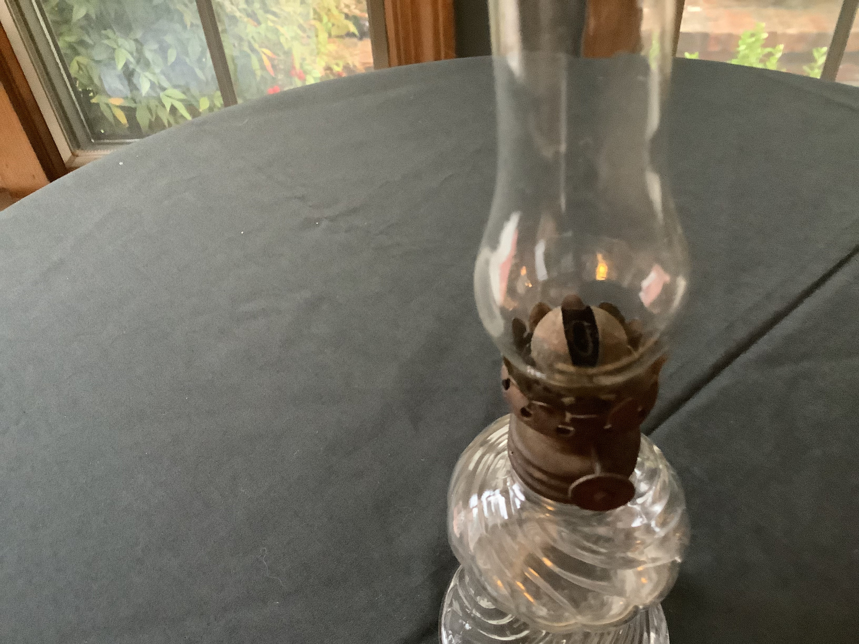 Vintage Miniature Glass Lamp/ Swirl Glass Pattern - Etsy