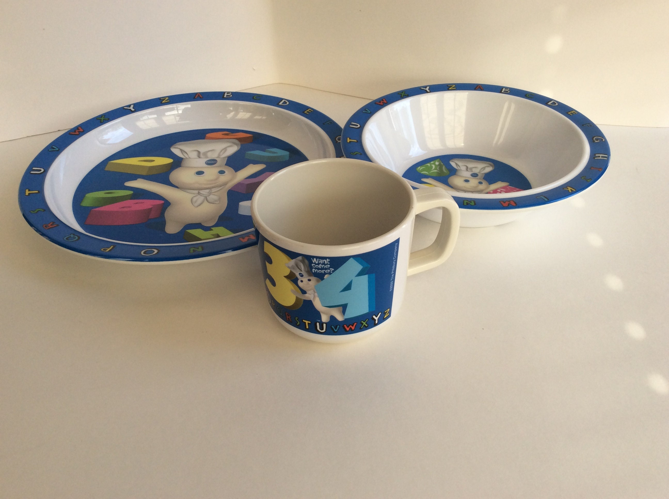 Vintage 2000 Pillsbury Doughboy Plate Bowl and Cup Set - Etsy