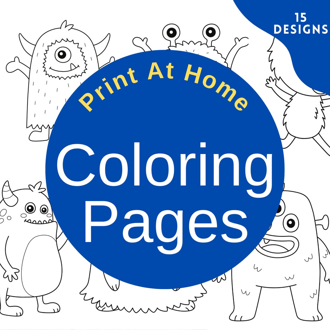 Kids Monster Coloring Pages | Easy to Print at Home | Digital Download ...