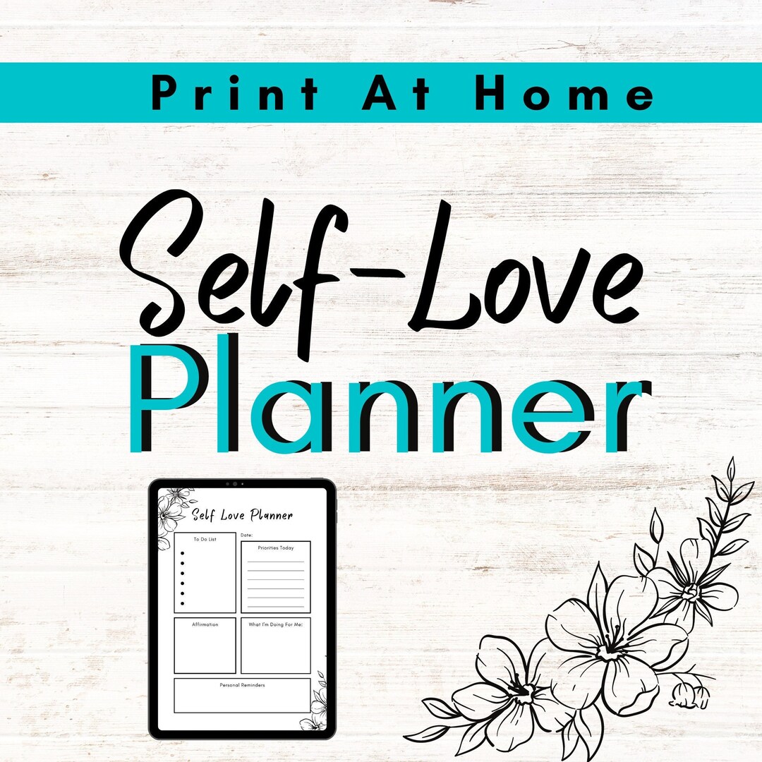 Self-love Planner Printable, Digital Download, Affirmations and ...