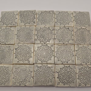 Small Ceramic Grey Tiles, Handmade Spanish Tiles, Ceramic Mural ...