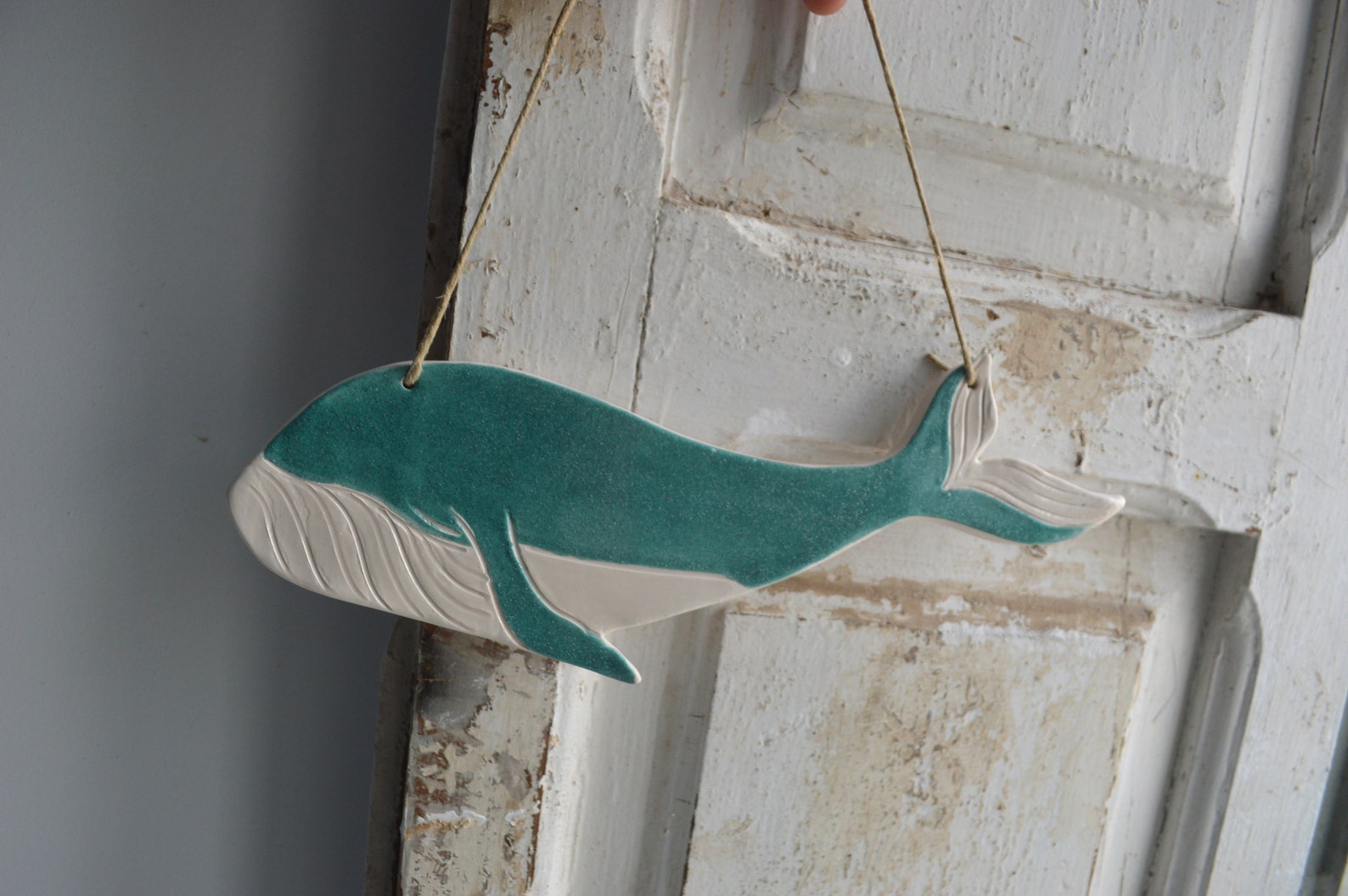 Ceramic Blue Whale Whale Wall Decoration Ocean Design Blue | Etsy