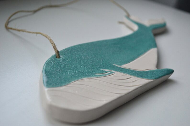 Ceramic Blue Whale Whale Wall Decoration Ocean Design Blue | Etsy