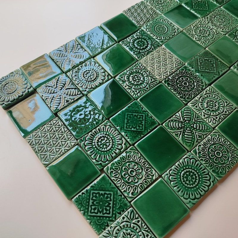 Green Spanish Tiles - Etsy