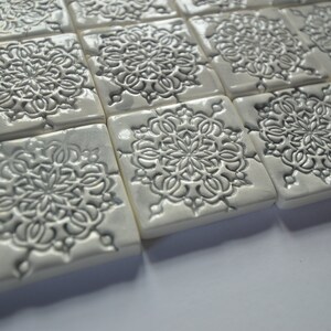 Small Ceramic Grey Tiles, Handmade Spanish Tiles, Ceramic Mural ...
