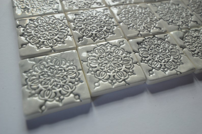 Small ceramic grey tiles handmade spanish tiles ceramic | Etsy