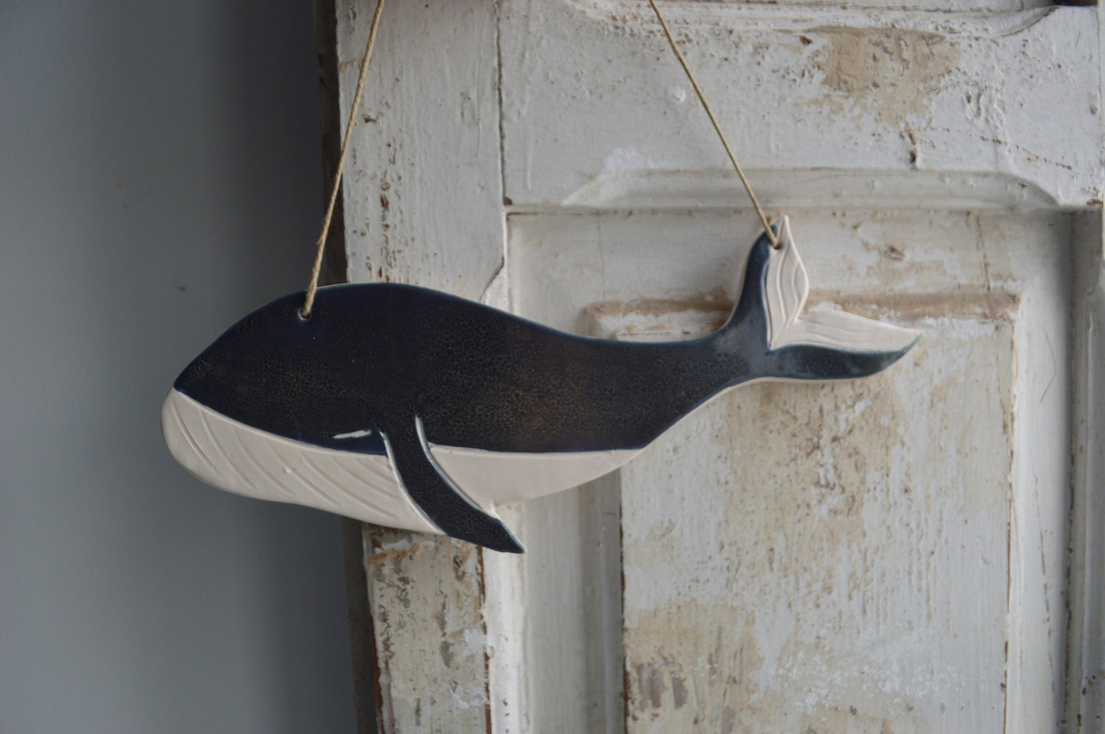 Ceramic Blue Whale Whale Wall Decoration Ocean Design Blue | Etsy