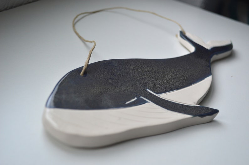 Ceramic Blue Whale Whale Wall Decoration Ocean Design Blue | Etsy
