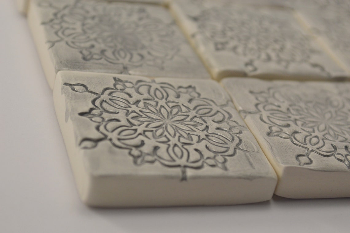 Small Ceramic Grey Tiles Handmade Spanish Tiles Ceramic - Etsy